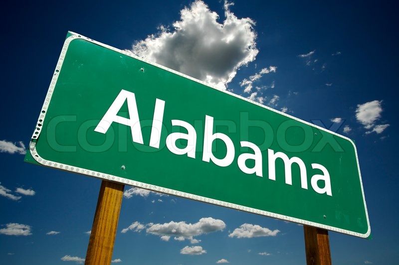 Alabama Road Sign with dramatic clouds ... | Stock image | Colourbox