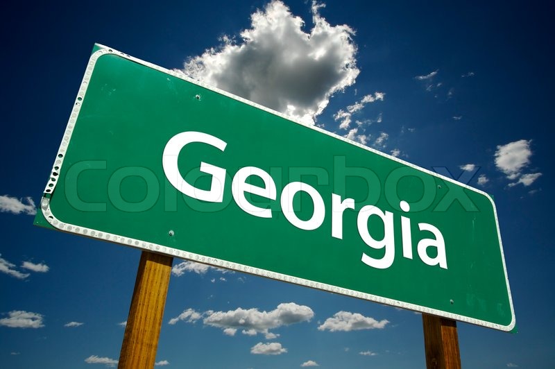 Georgia Road Sign with dramatic clouds ... | Stock image | Colourbox