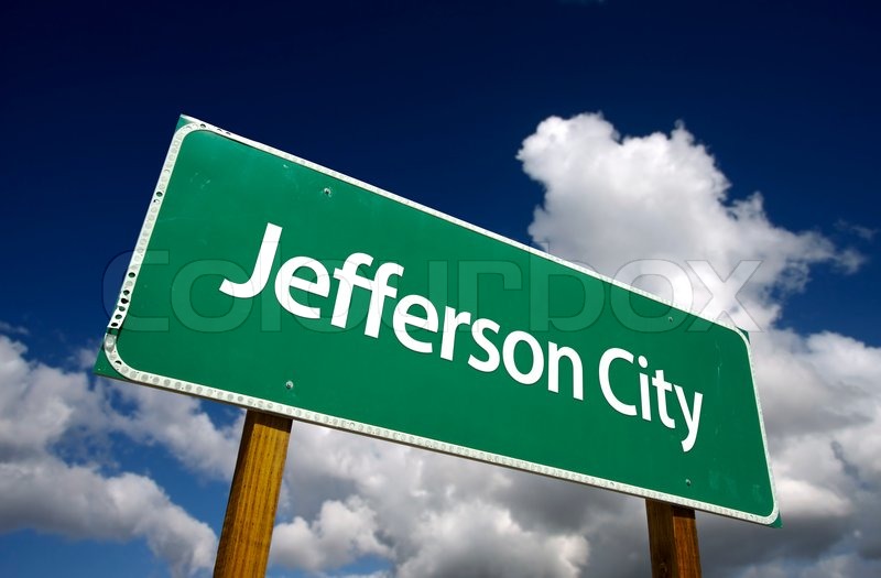 Jefferson City Road Sign with dramatic ... | Stock image | Colourbox