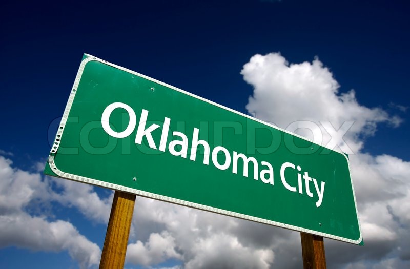 Oklahoma City Road Sign with dramatic ... | Stock image | Colourbox