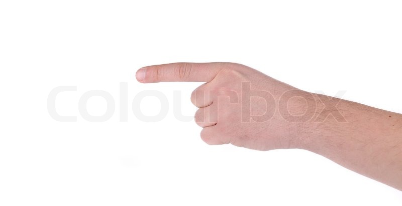 Mannes Finger zeigen. | Stock Bild | Colourbox
