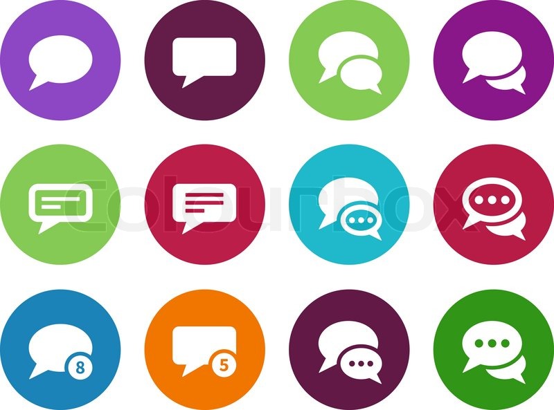 Message bubble circle icons on white ... | Stock vector | Colourbox