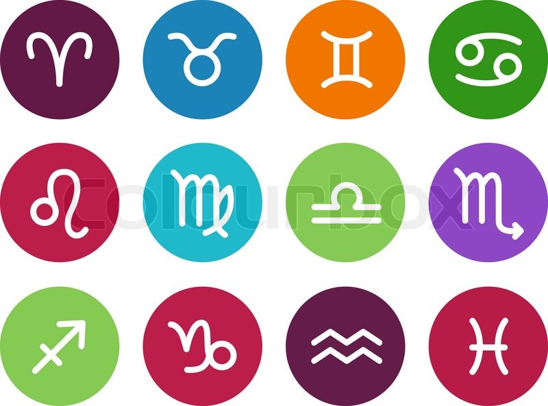 Sternzeichen Kreis Symbole auf weißem ... | Stock-Vektor | Colourbox