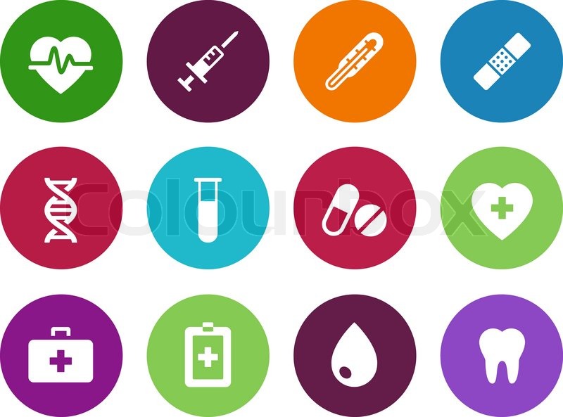 Medical circle icons on white ... | Stock vector | Colourbox