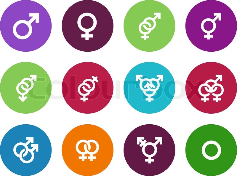 Gender identities circle icons on ... | Stock vector | Colourbox
