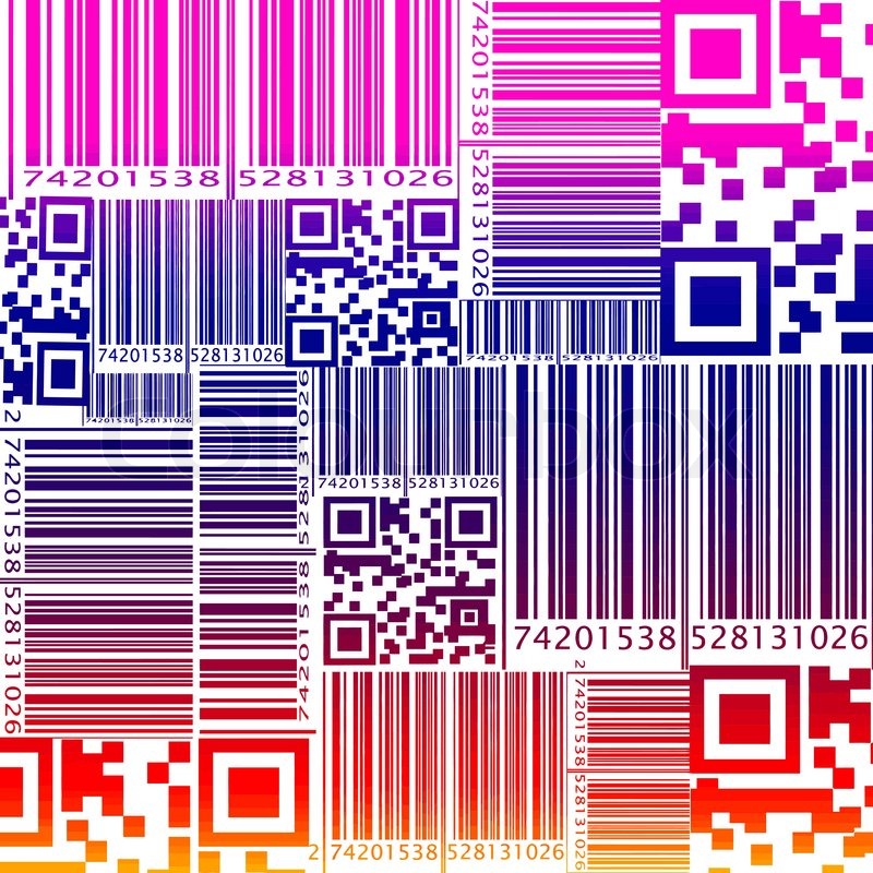 Colorful seamless pattern in barcode ... | Stock vector | Colourbox