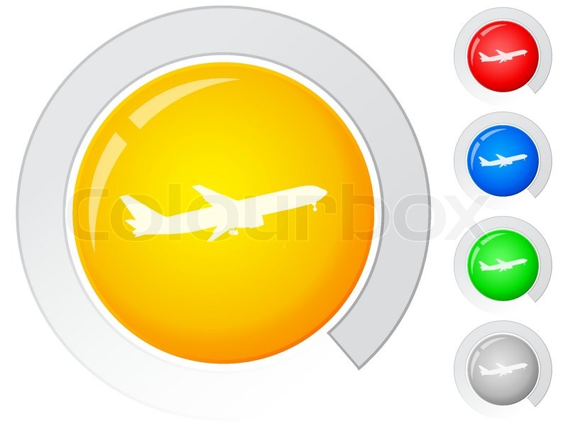 Circle buttons with airplane. Vector ... | Stock vector | Colourbox