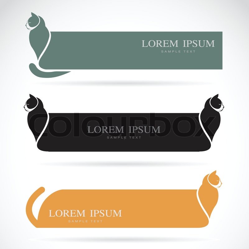 Vector image of an cat banners on ... | Stock vector | Colourbox
