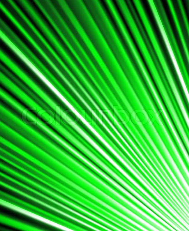 Background of green luminous rays. ... | Stock vector | Colourbox