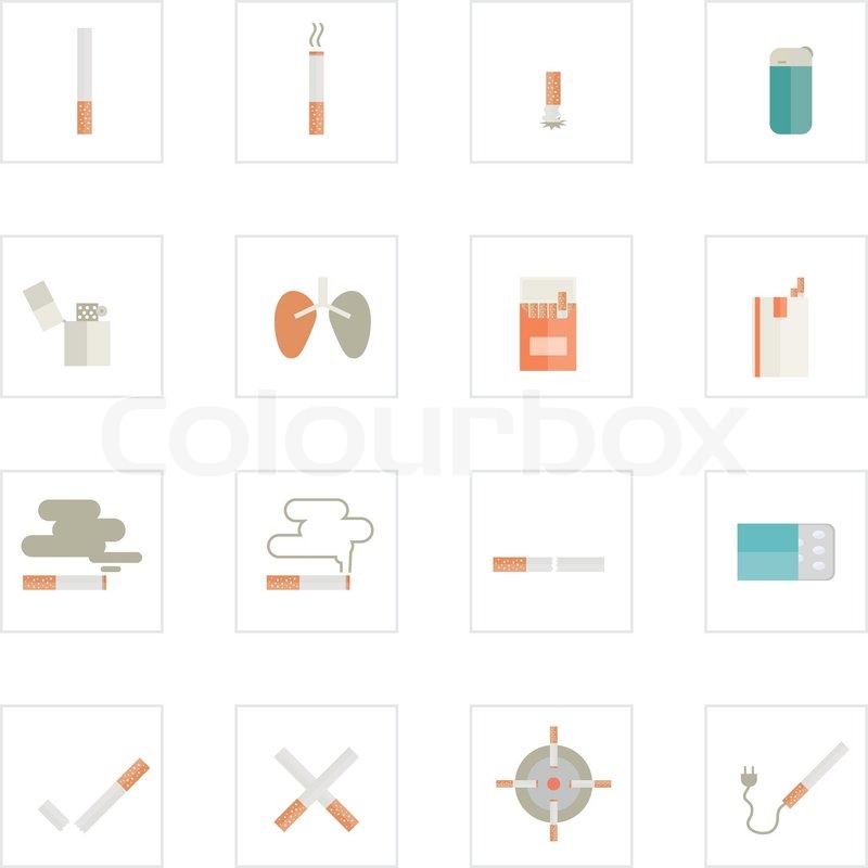 Cigarette icons set. Designed for ... | Stock vector | Colourbox