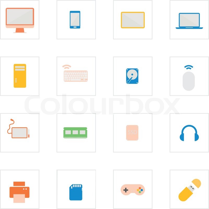 Computer device icons set.Designed for ... | Stock vector | Colourbox