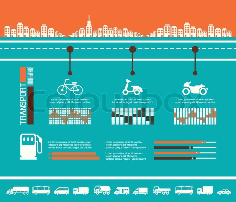 Flat Transportation Infographic ... | Stock vector | Colourbox
