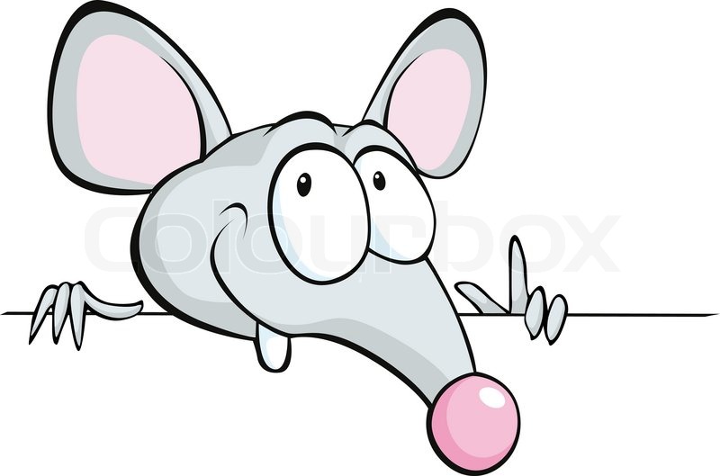 Mouse peeking out from horizontal ... | Stock vector | Colourbox