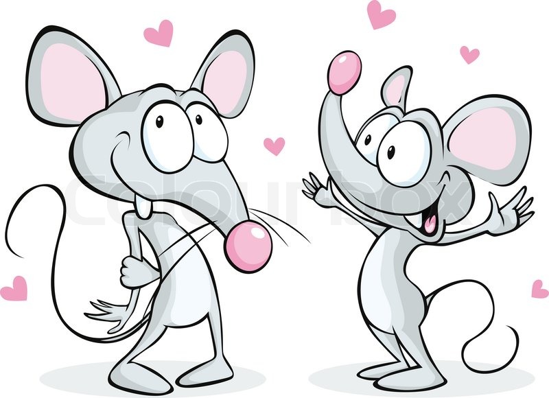 Mouses in love isolated on white ... | Stock vector | Colourbox