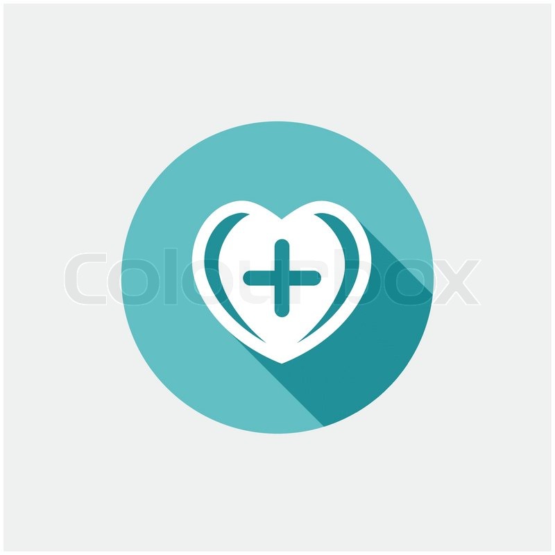 First aid medical sign on heart shape ... | Stock vector | Colourbox