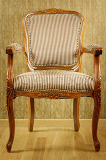 Antique wooden chair front view | Stock Photo | Colourbox